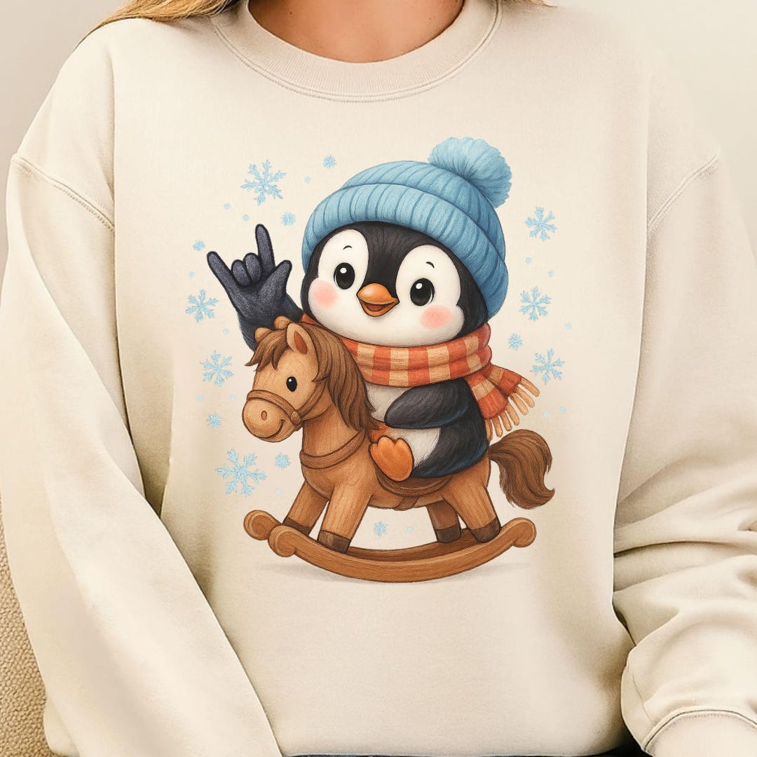 Penguin Rocking Horse PNG: ASL I Love You Sign, Winter Snowflakes ...