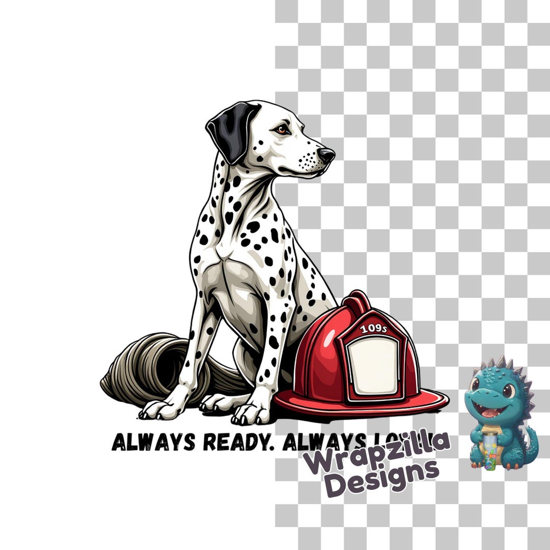Dalmatian Firefighter Clipart: Fire Dog Sublimation (digital Download ...