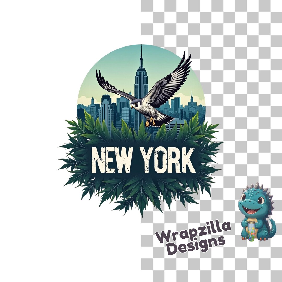 New York Falcon Clipart PNG, U.S. State Digital Download, Urban ...
