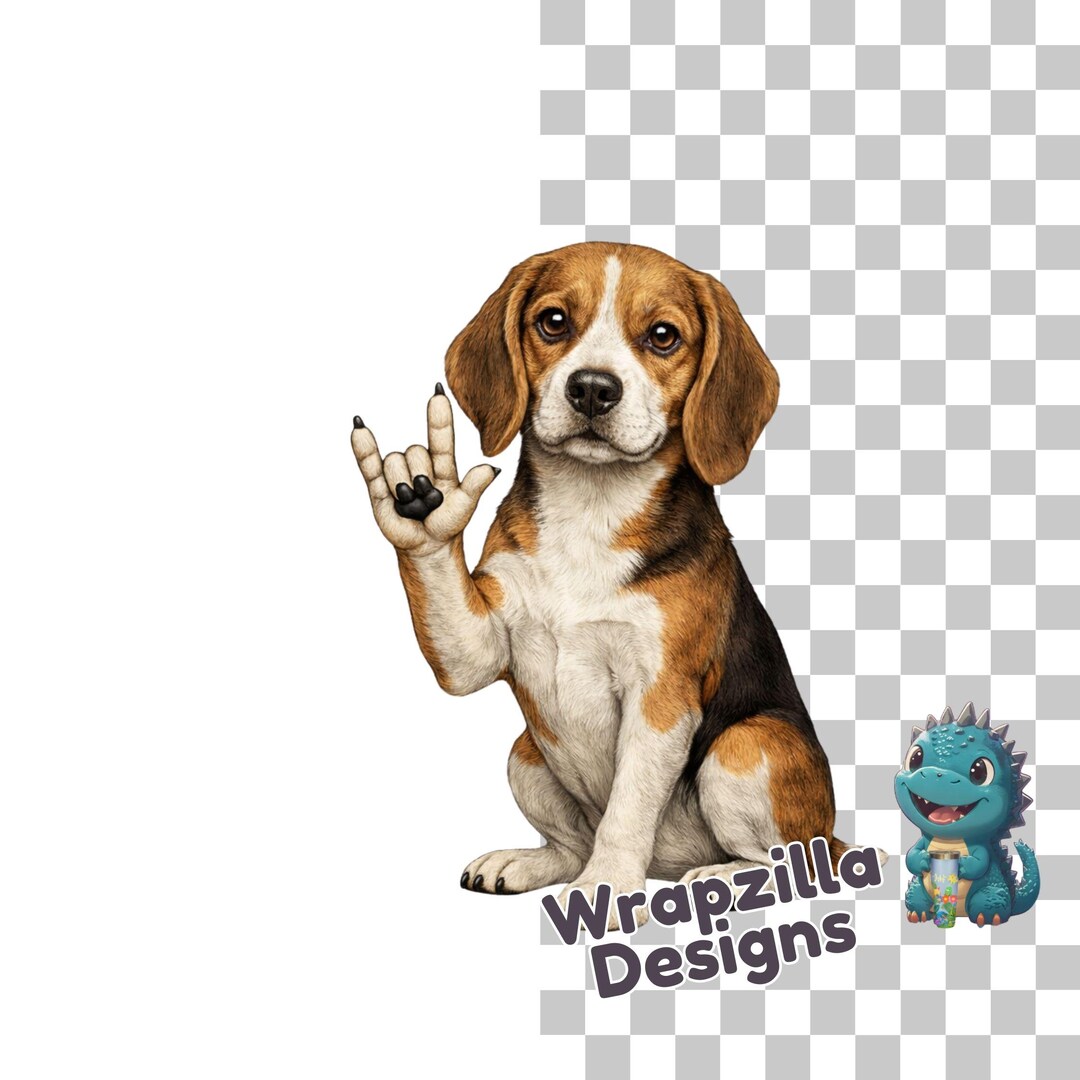 Beagle Dog PNG, ASL I Love You Hand, Digital Download - Etsy
