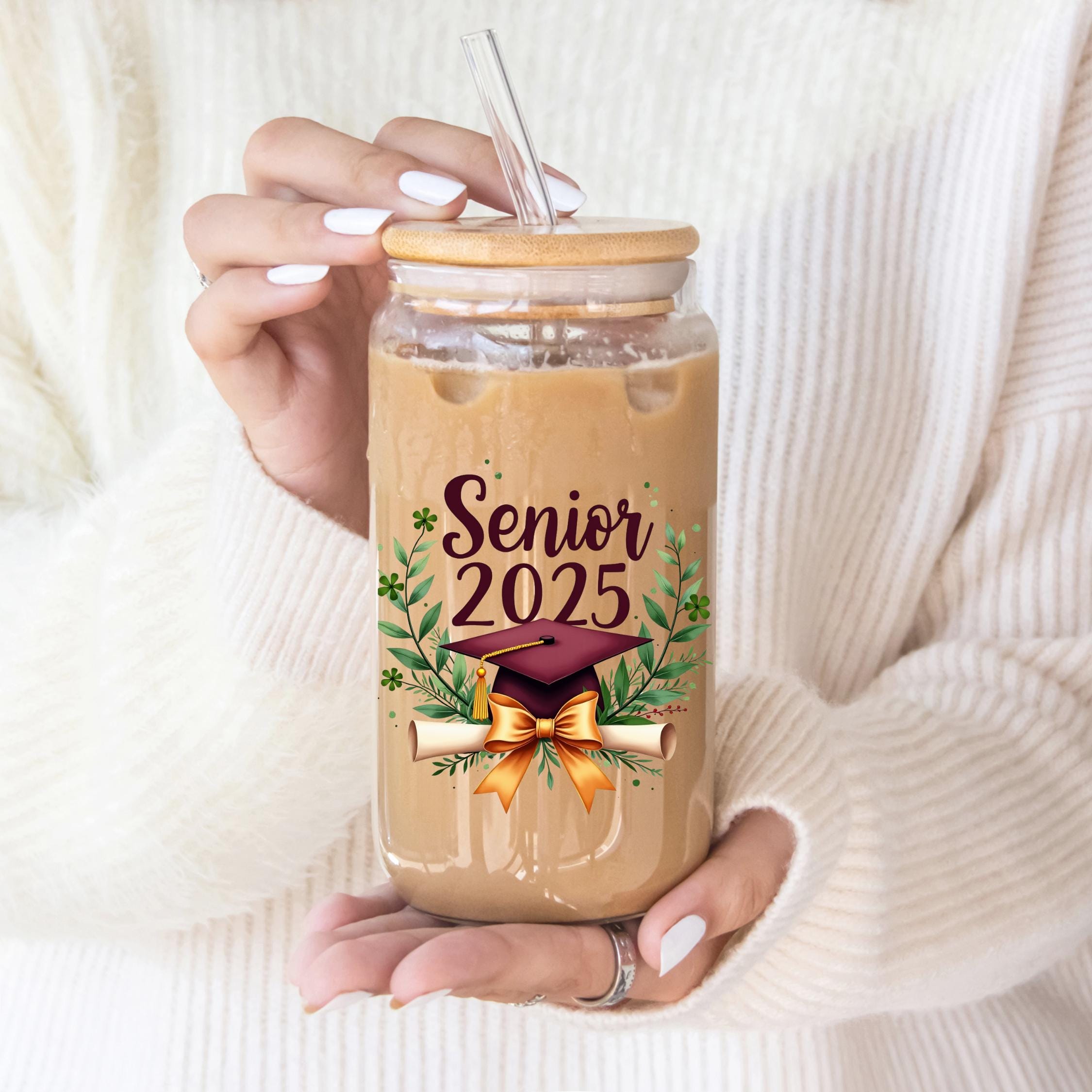 Senior 2025 Graduation PNG, Maroon Gold Cap Clipart, Graduation Hat ...