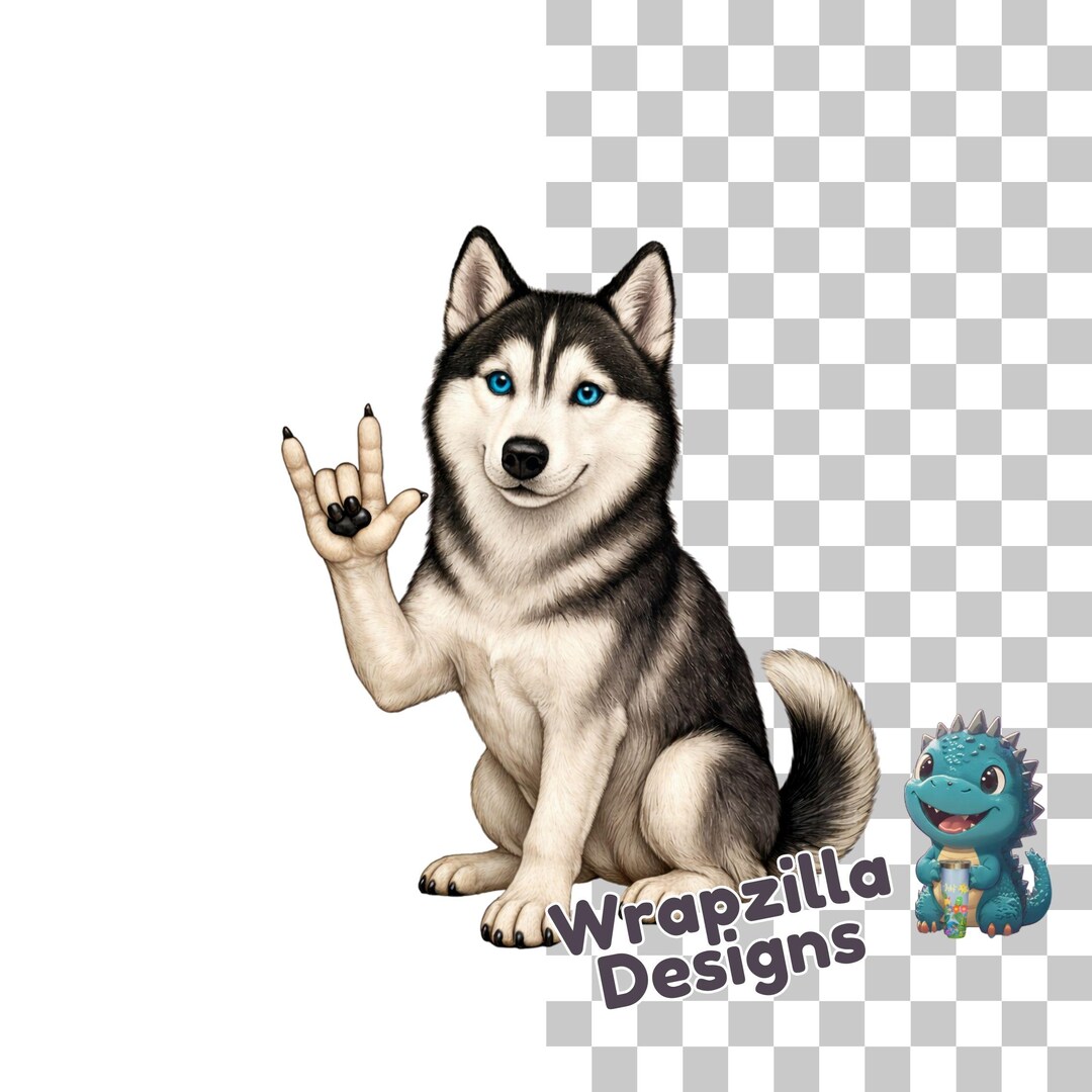 ASL Siberian Husky Dog Clipart PNG, Digital Download - Etsy