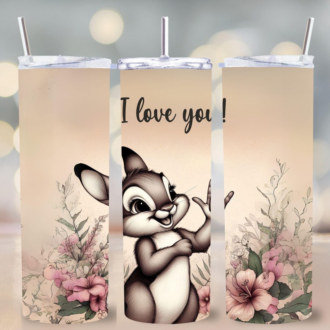 ASL Bunny Tumbler Wrap PNG, 20 Oz Skinny Tumbler Sublimation, I Love ...