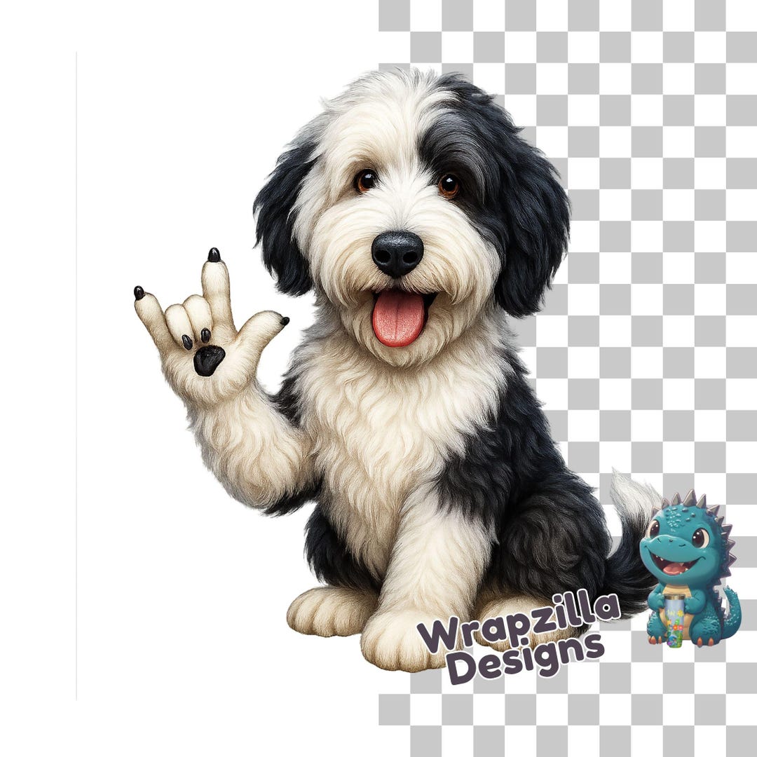 Sheepadoodle ASL I Love You PNG Clipart: Deaf Awareness Art (digital ...