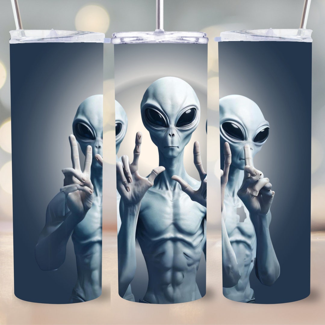 ASL Tumbler Wrap American Sign Language Ily Aliens 20oz Skinny ...