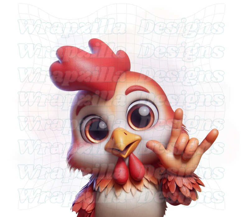ASL Tumbler Wrap American Sign Language Ily Baby Chicken Rooster 20oz ...