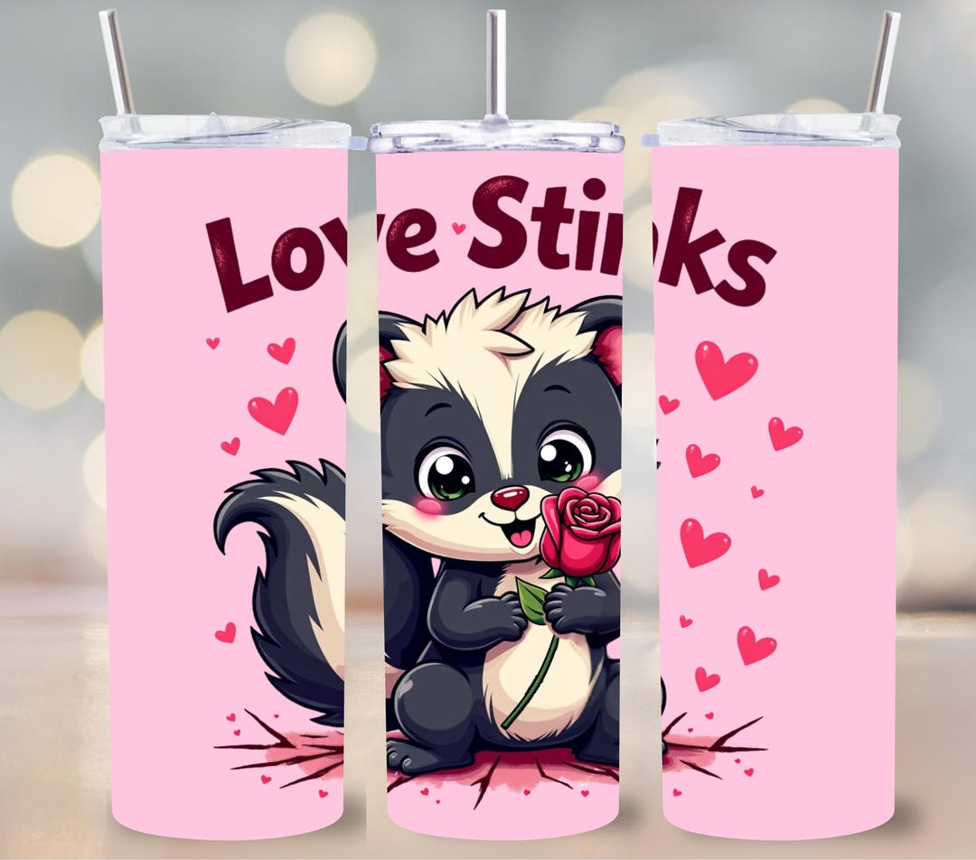Love Stinks Skunk 20 Oz Tumbler Wrap PNG, Funny Valentine Sublimation ...