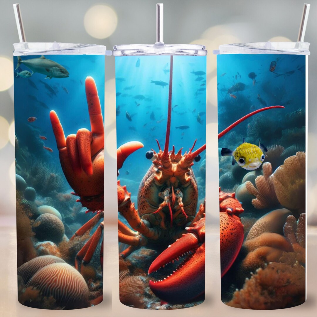 Lobster ASL Ily Tumbler Wrap American Sign Language 20oz Skinny ...