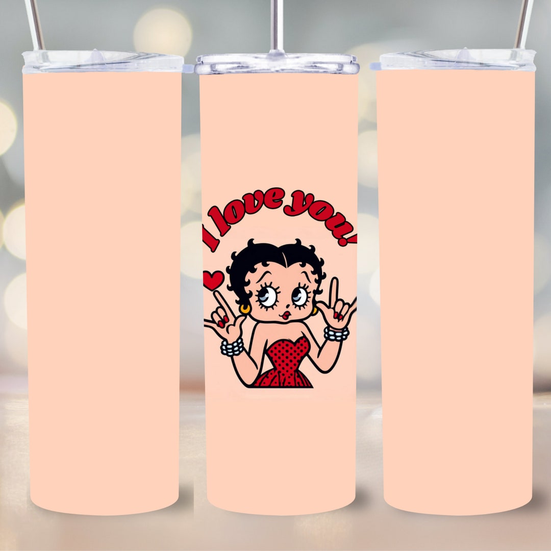 ASL Seamless Tumbler Wrap Betty American Sign Language Ily 20oz Skinny ...