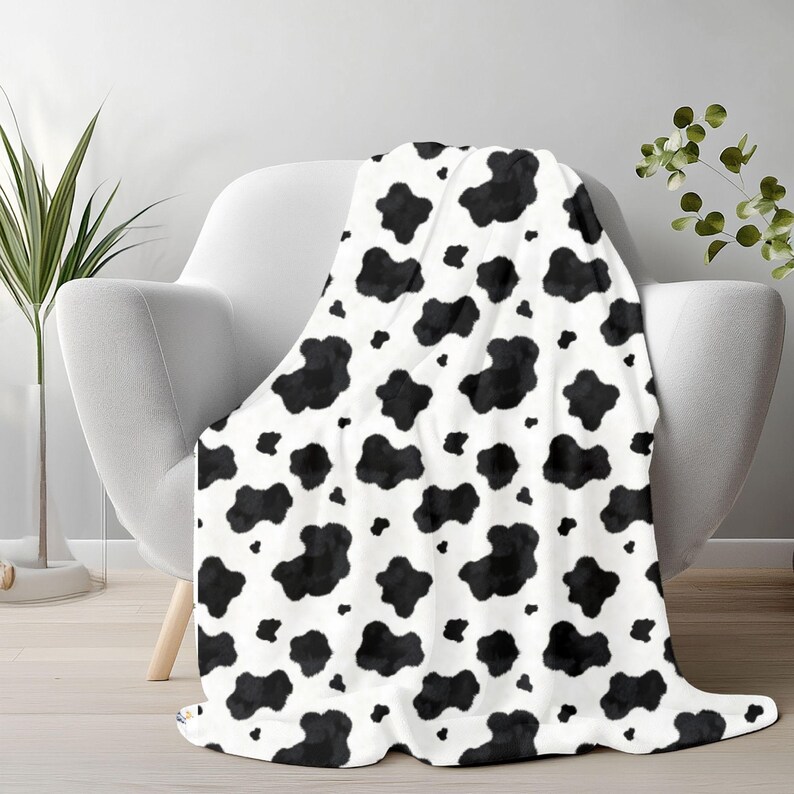 Seamless Cow Print PNG, Furry Holstein Spot Pattern, Black White Farm ...