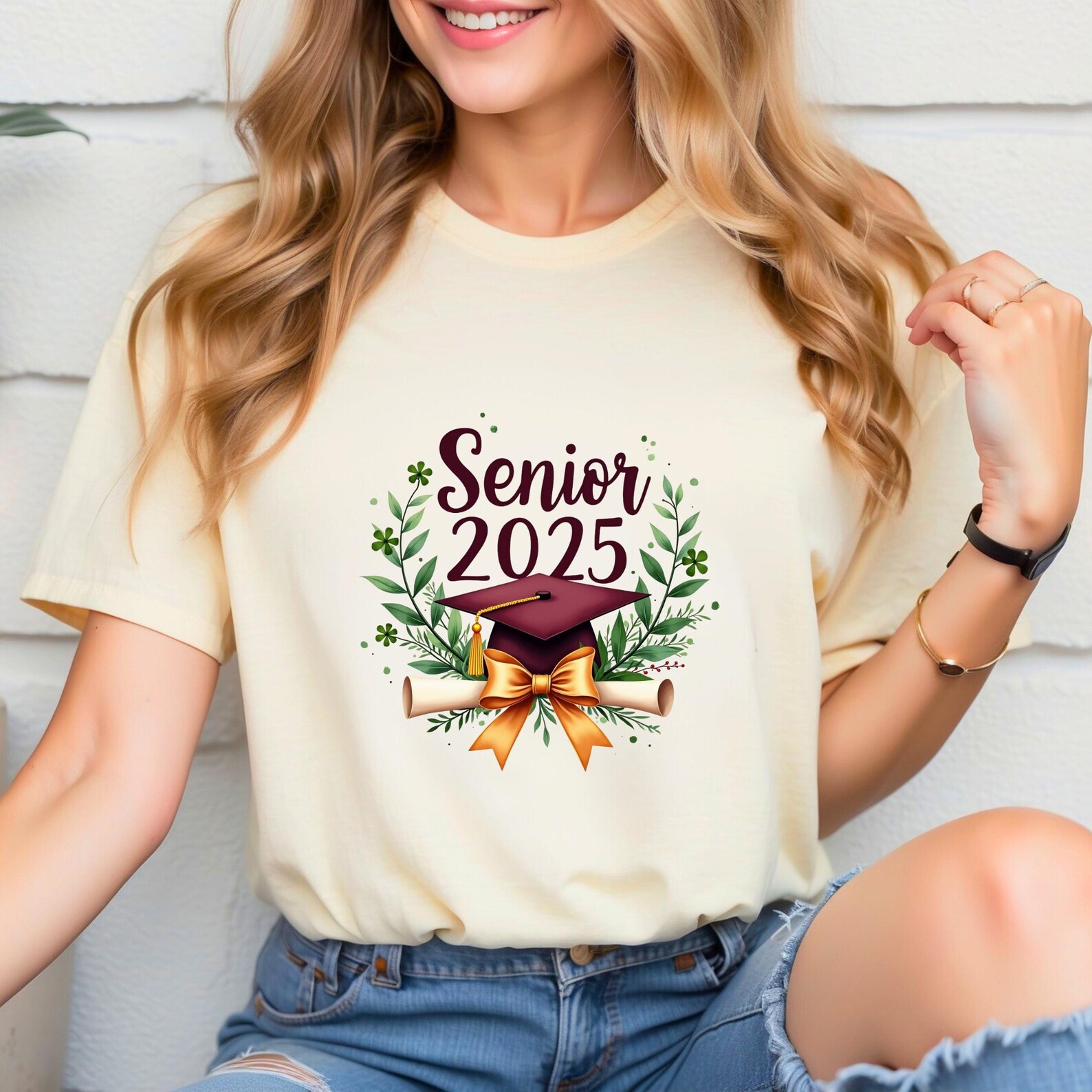 Senior 2025 Graduation PNG, Maroon Gold Cap Clipart, Graduation Hat ...