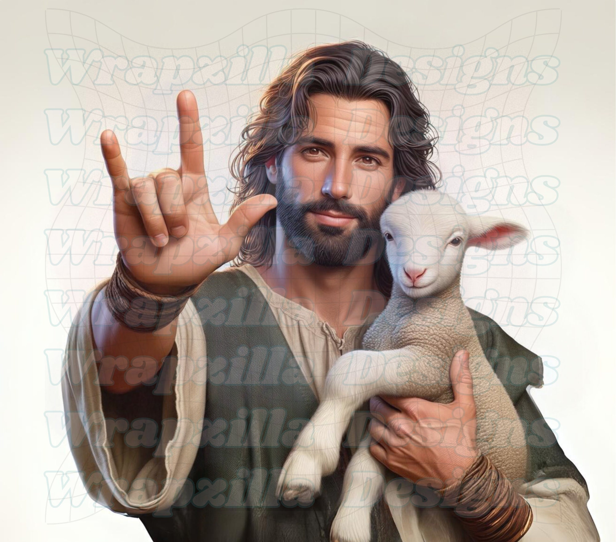 Jesus ASL Tumbler Wrap American Sign Language Lamb 20oz Skinny ...