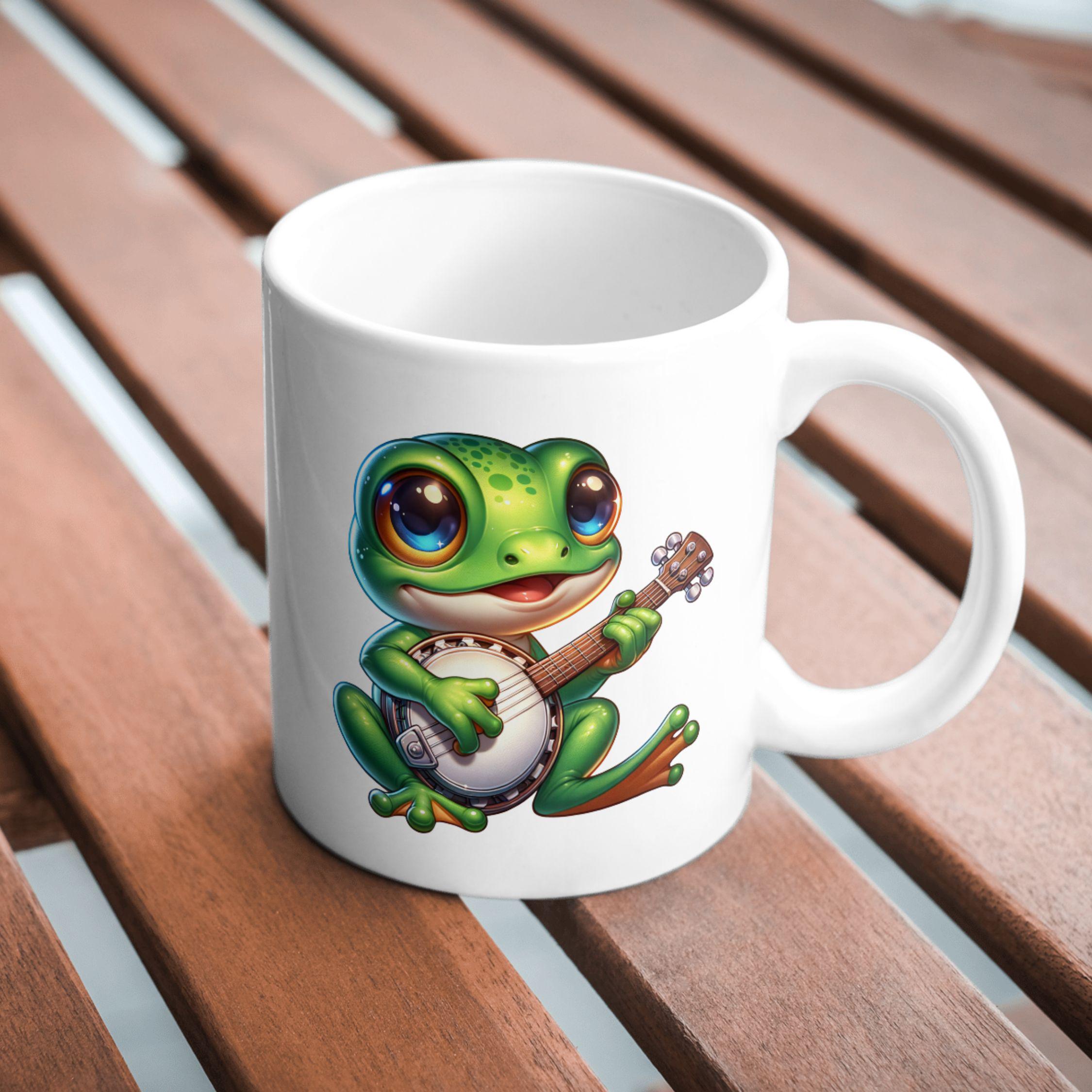 Funny Banjo Frog Clipart PNG, Cartoon Frog Playing Banjo Digital Art ...