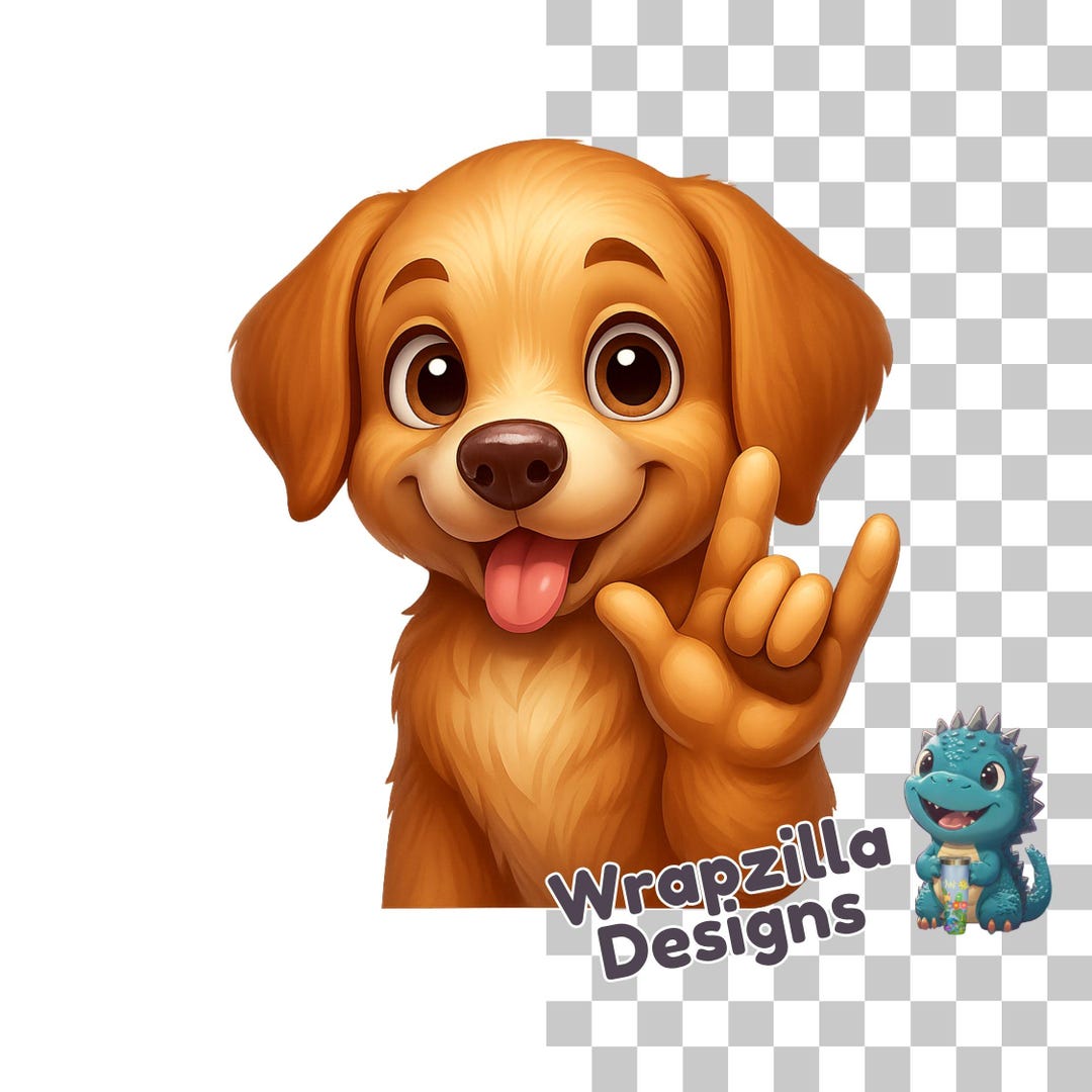 ASL Puppy Clipart PNG, Cute Dog Sign Language I Love You, Digital ...