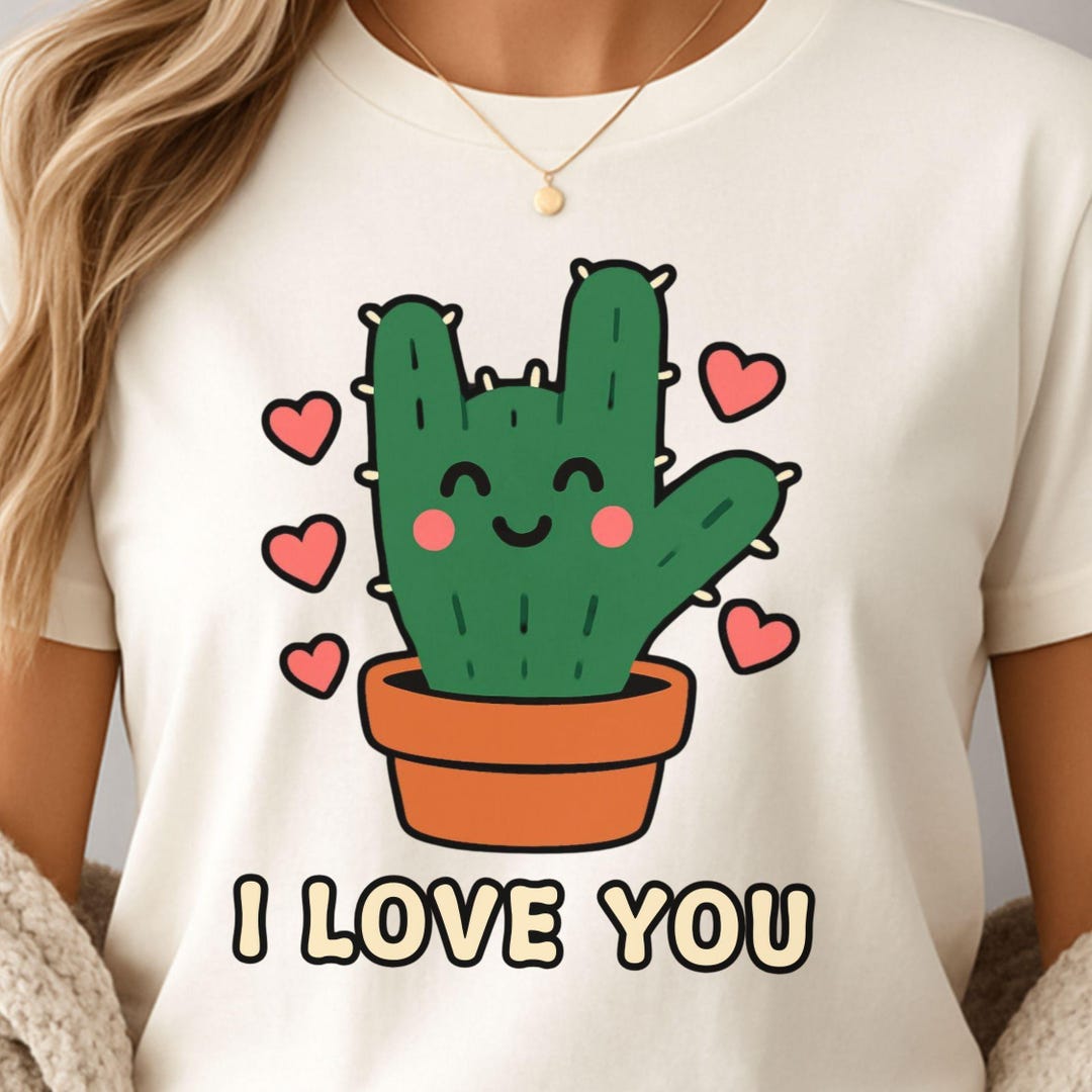 ASL I Love You Cactus Clipart PNG, Sign Language Plant Digital Download ...