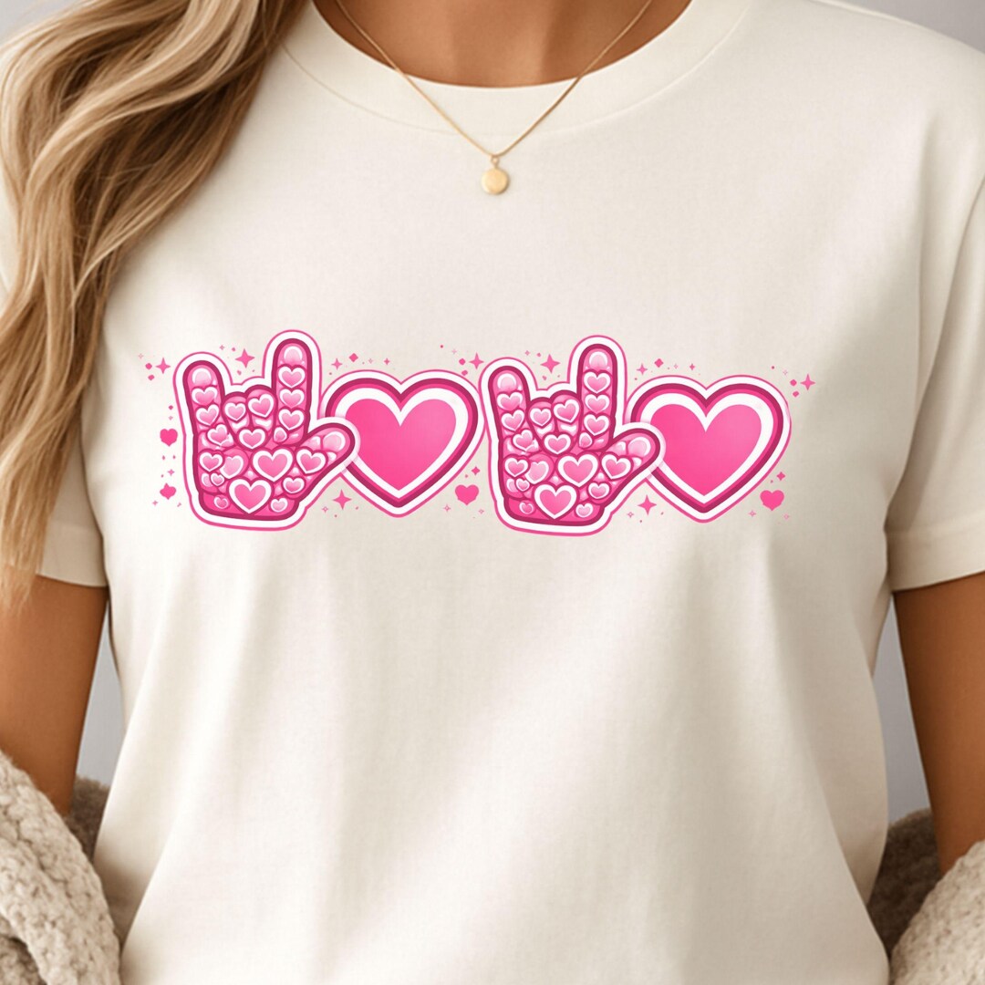 Pink ASL I Love You Clipart, Girly Sign Language Art (PNG Digital ...