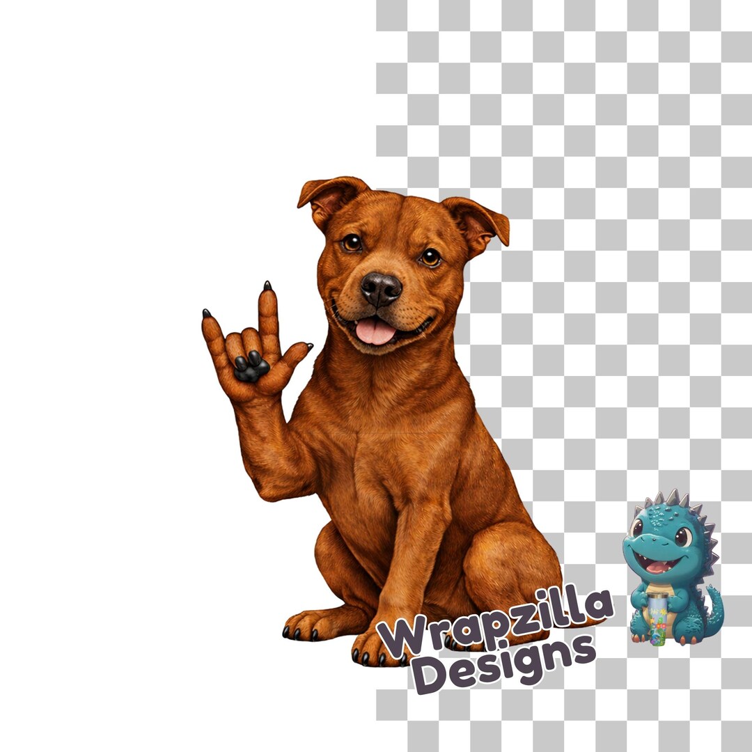 ASL Brown Pit Bull PNG, Pitbull Clipart, Digital Download - Etsy