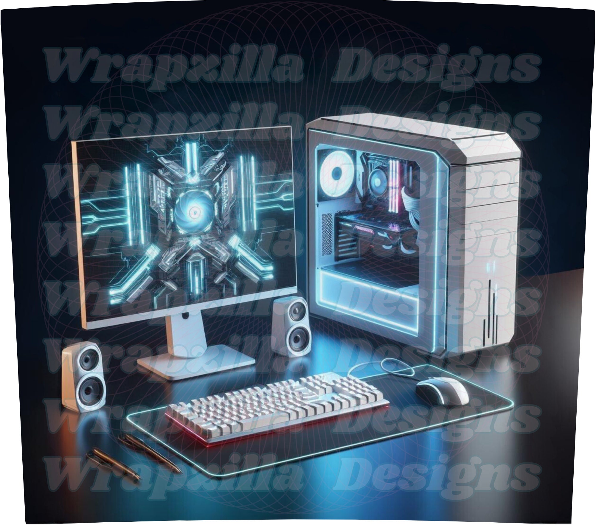 Computer Tumbler Wrap Gamer PC Art 20oz Skinny Sublimation Design ...