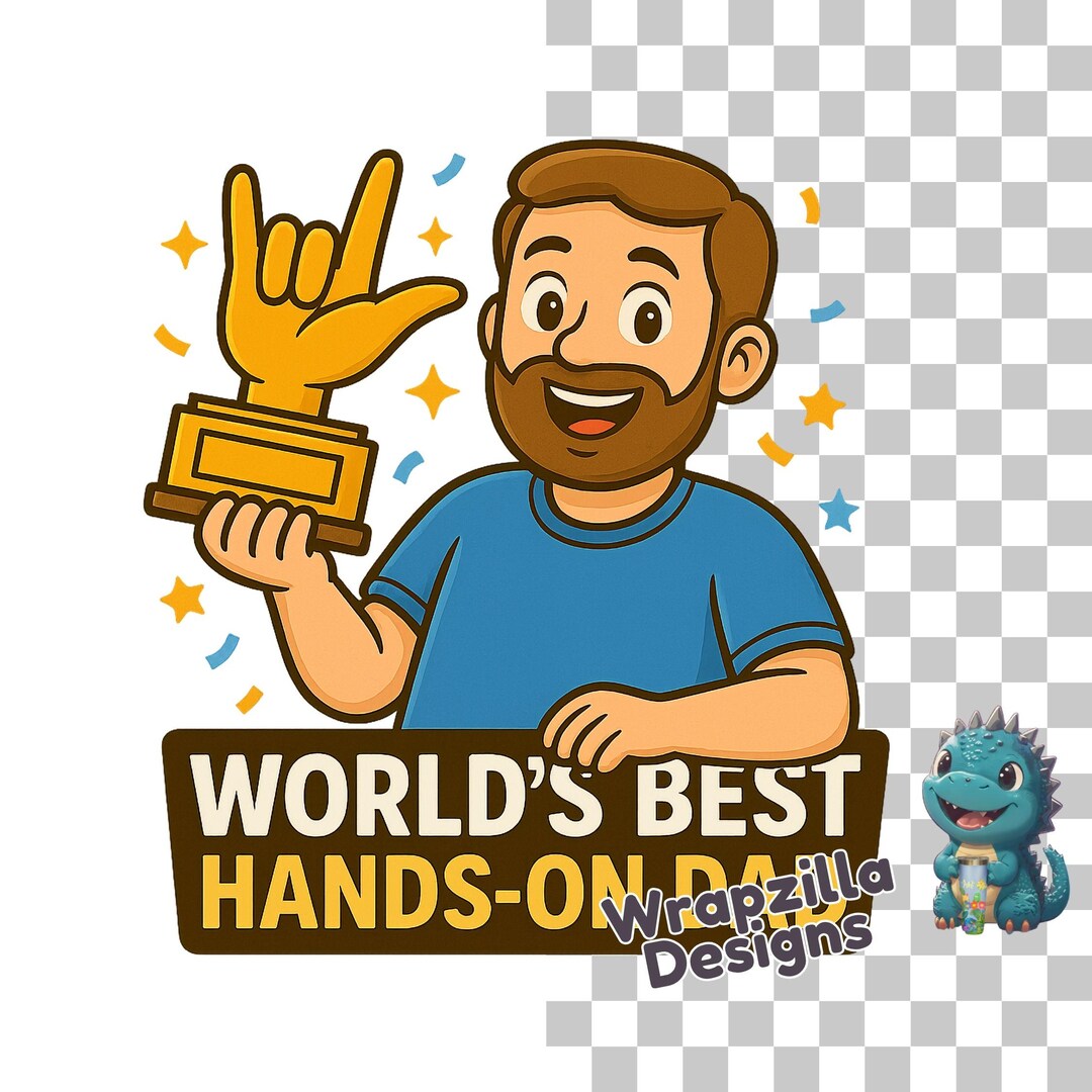 ASL Best Dad Clipart PNG, World’s Best Dad Sign Language Trophy, I Love ...