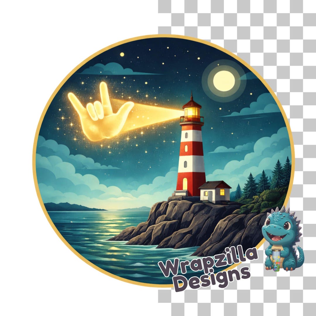 ASL I Love You Lighthouse Clipart, Deaf Awareness Art (digital Download ...