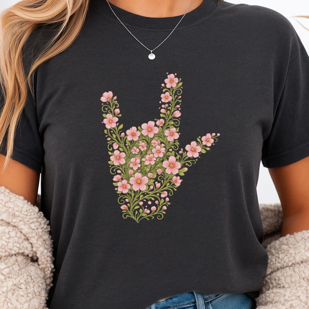 Floral ASL I Love You Hand PNG Clipart, Botanical Spring Art (digital ...