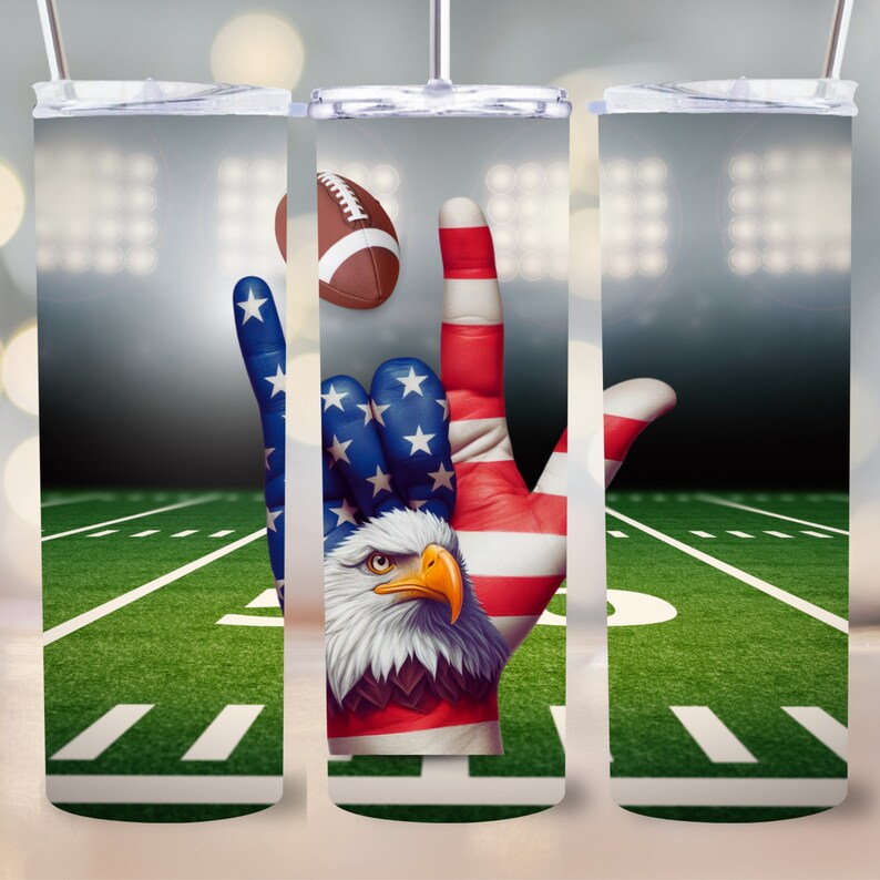 ASL Tumbler Wrap American Sign Language Ily Football 20oz Skinny ...