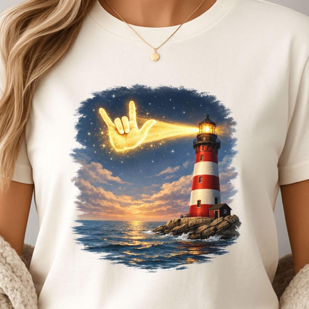 ASL I Love You Hand Lighthouse PNG, Deaf Awareness Art (digital ...