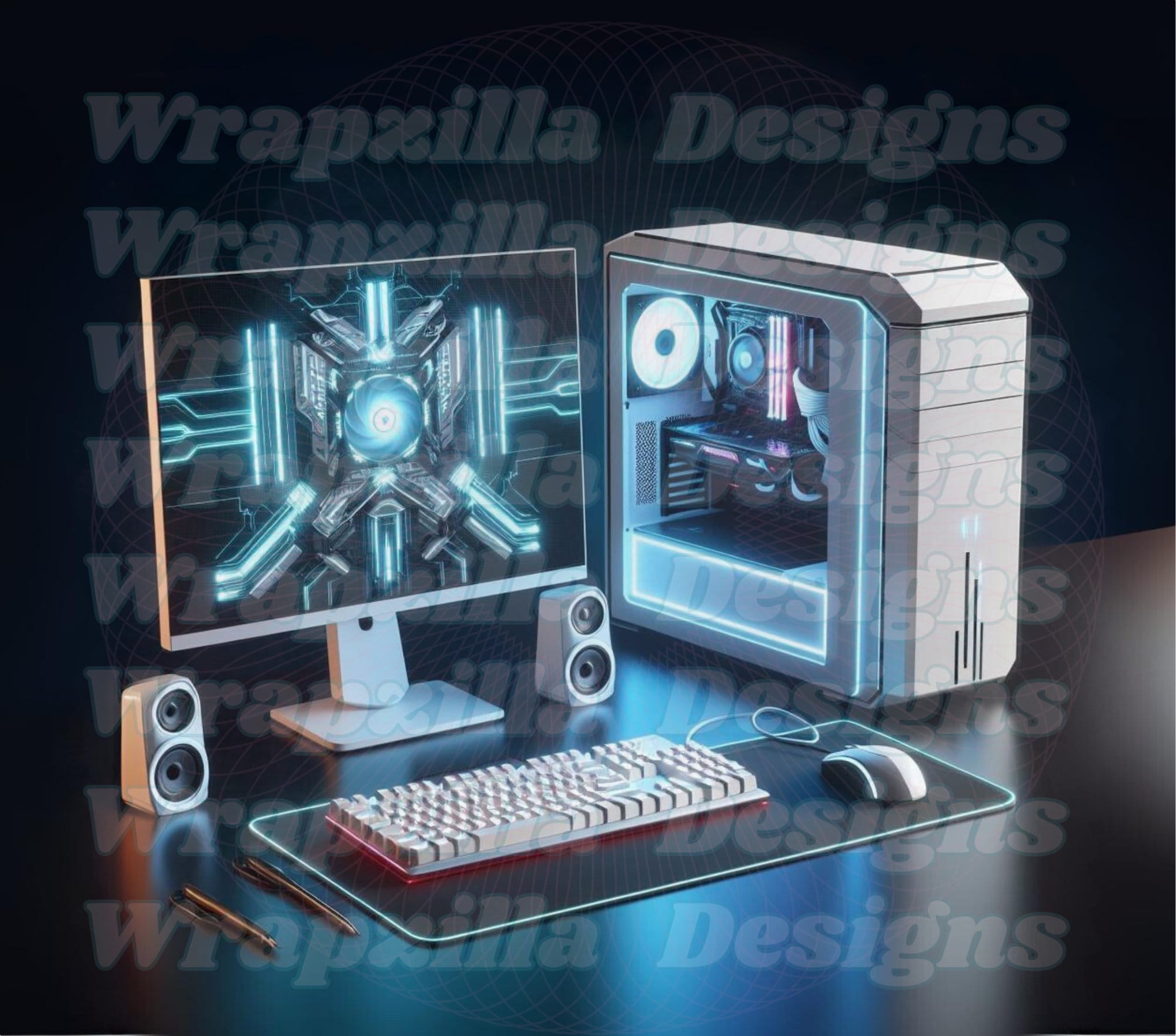 Computer Tumbler Wrap Gamer PC Art 20oz Skinny Sublimation Design ...