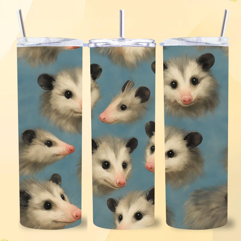 Opossum Face Tumbler Wrap, Seamless Design (PNG) - Etsy