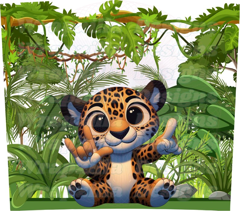 ASL Tumbler Wrap American Sign Language Ily Baby Leopard Jaguar 20oz ...