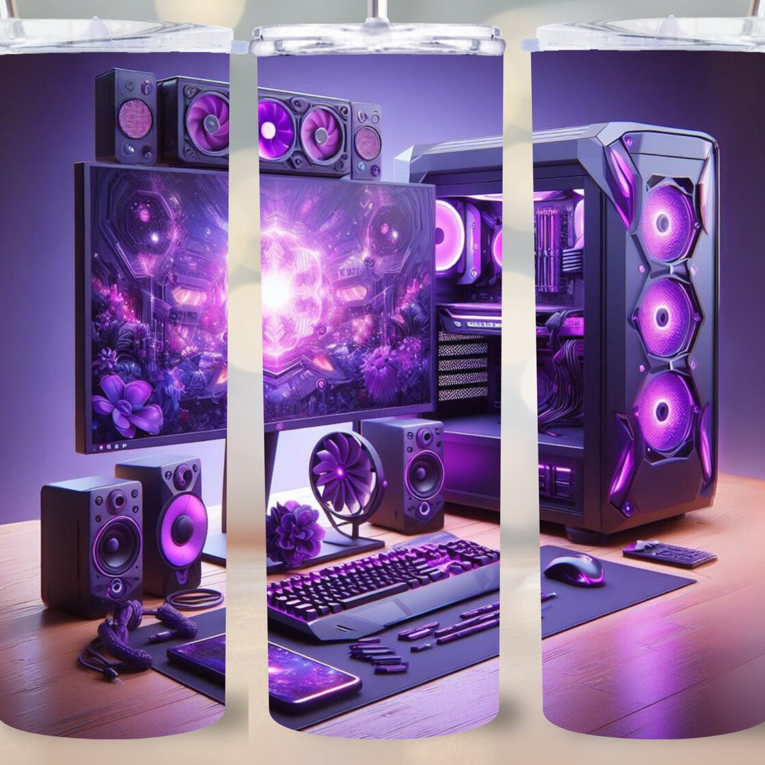 Computer Tumbler Wrap Gamer PC Art 20oz Skinny Sublimation Design ...