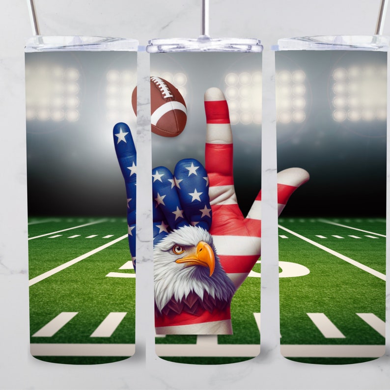 ASL Tumbler Wrap American Sign Language Ily Football 20oz Skinny ...
