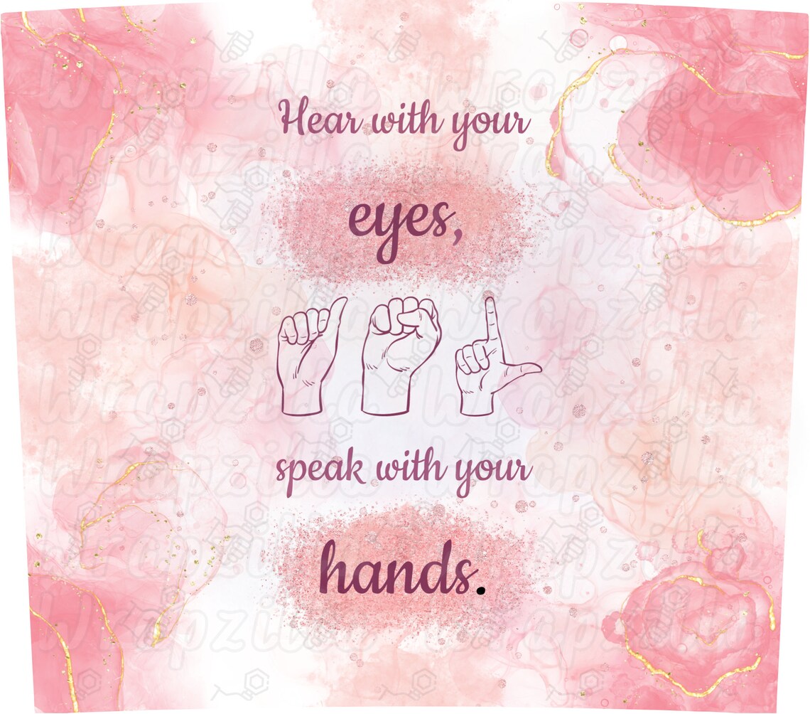 ASL Tumbler Wrap: Custom Name, American Sign Language (PNG Digital ...