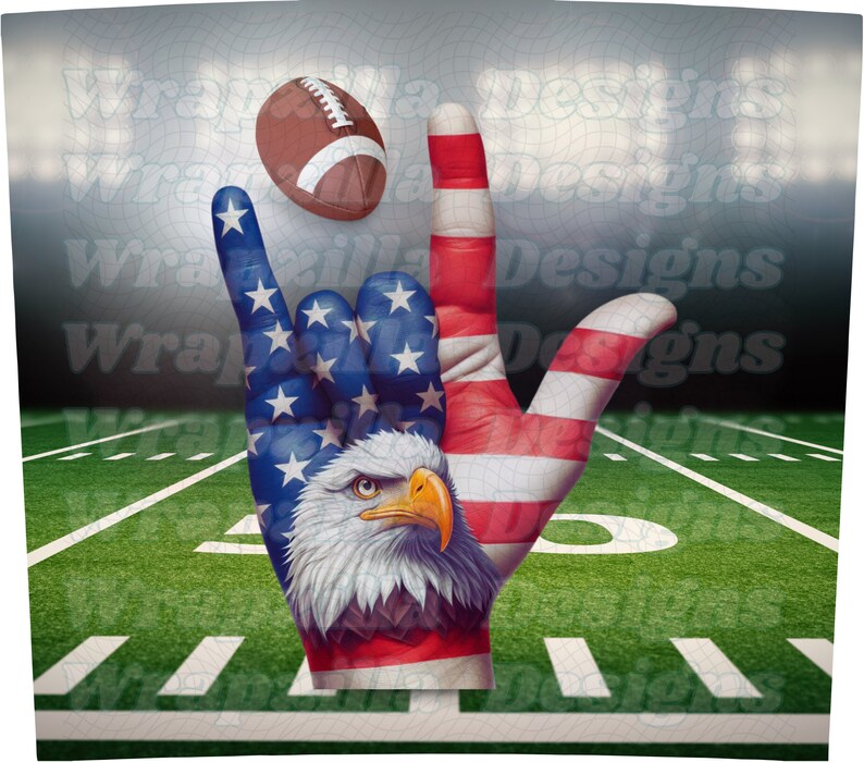 ASL Tumbler Wrap American Sign Language Ily Football 20oz Skinny ...