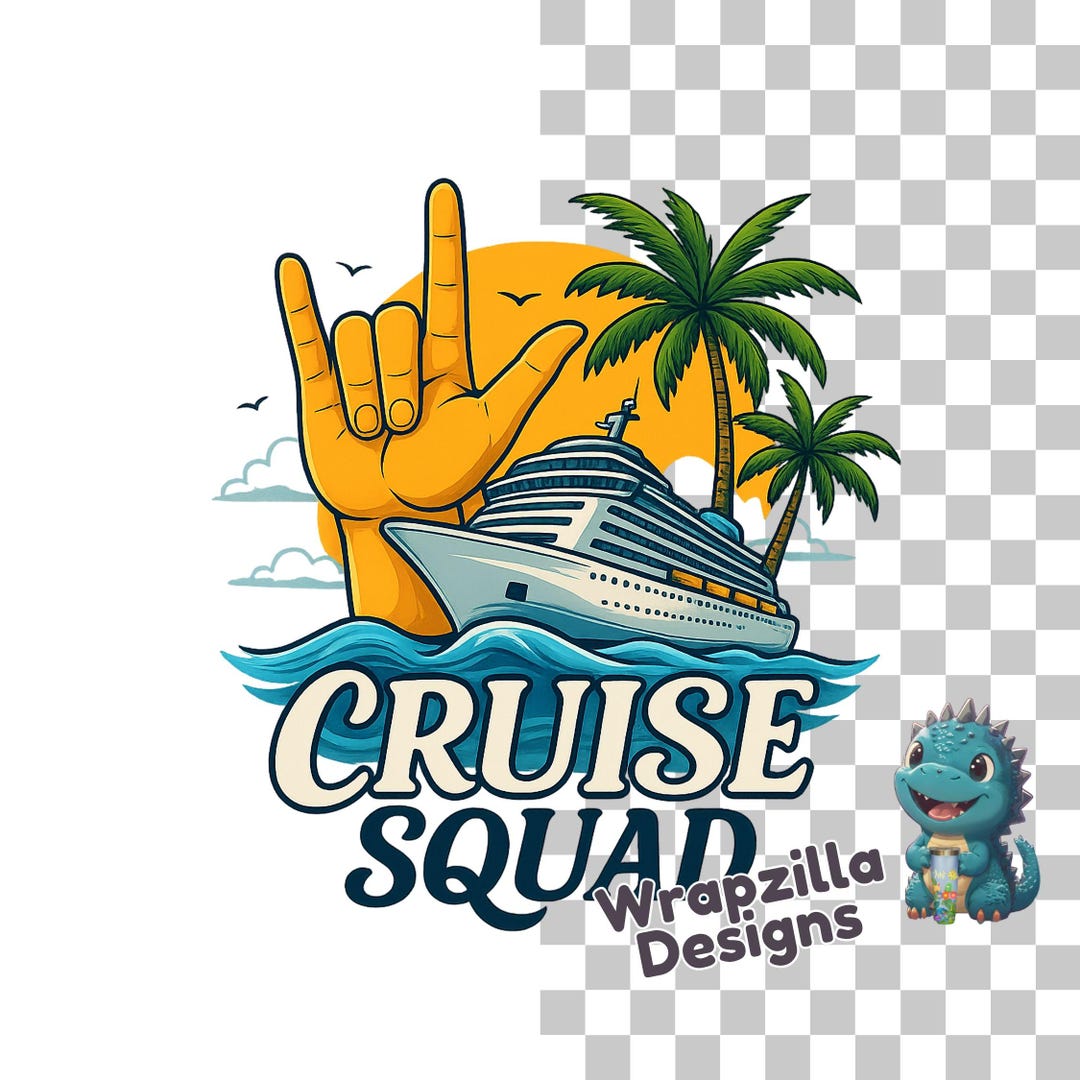Cruise Squad Clipart PNG: ASL I Love You Hand, Tropical Vacation ...