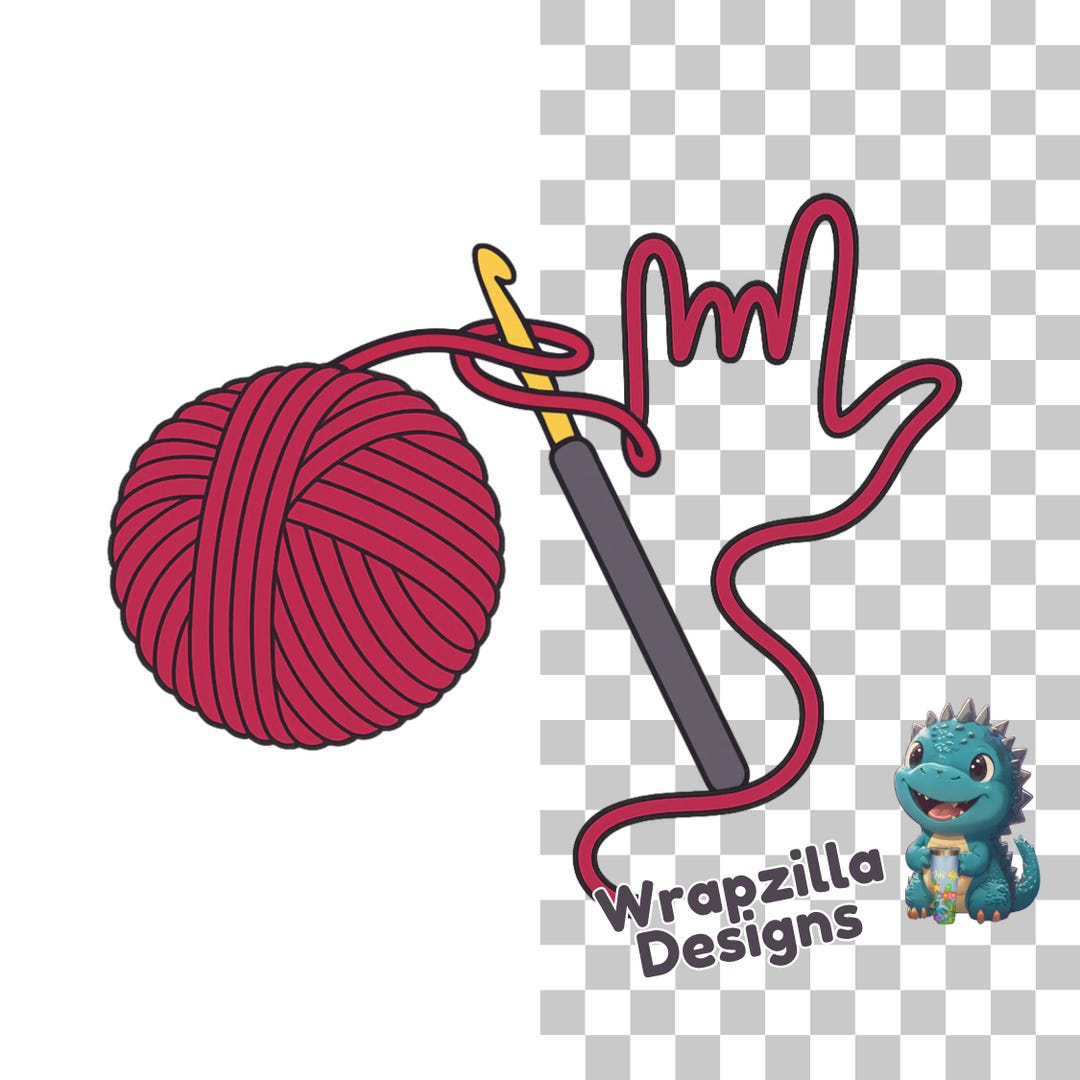 ASL I Love You Crochet Hook PNG: Deaf Crafters Sublimation Art (digital ...