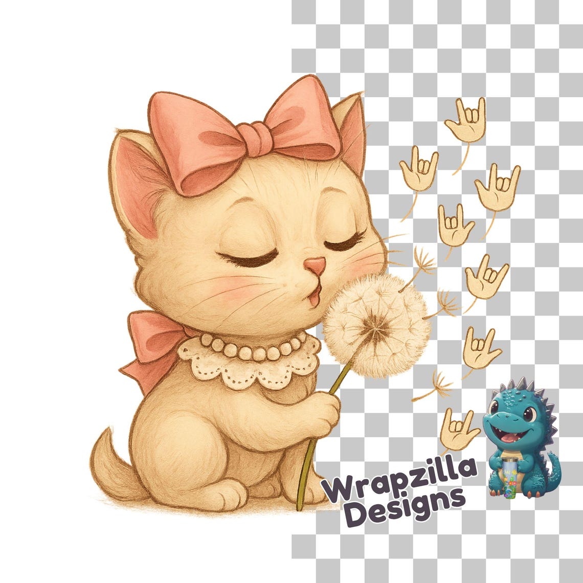 ASL Kitty PNG: I Love You Hand Sign Clipart (digital Download)) - Etsy