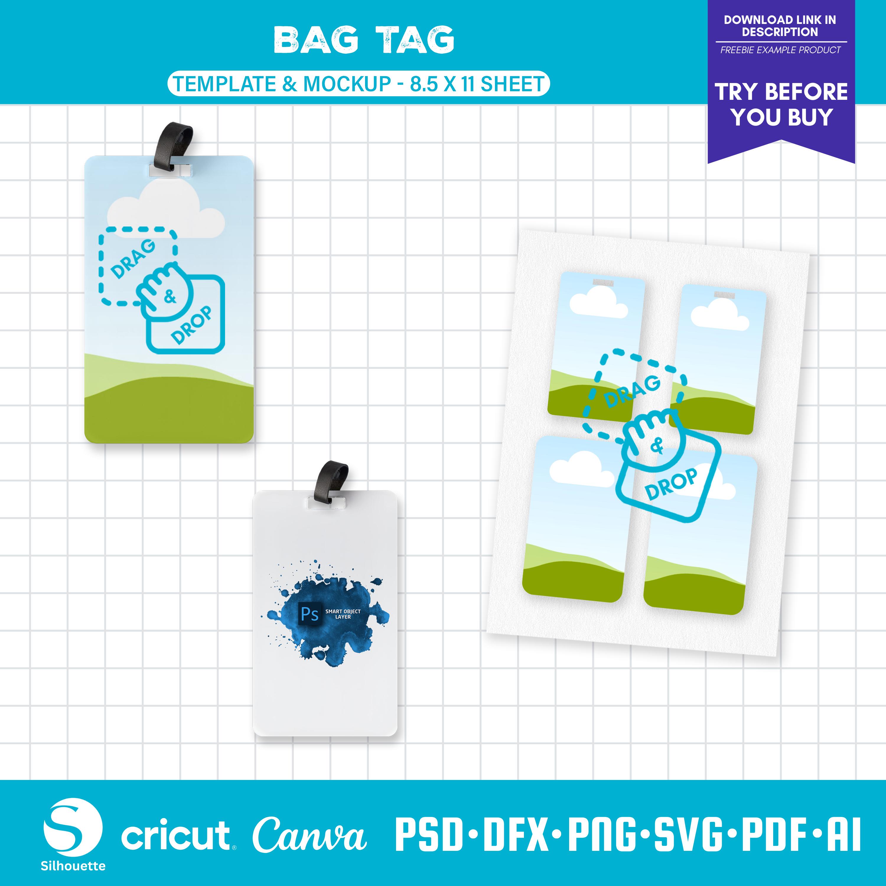 Sublimation Bag Tag Template, Luggage Tag Svg, Travel Tag, Work Badge ...