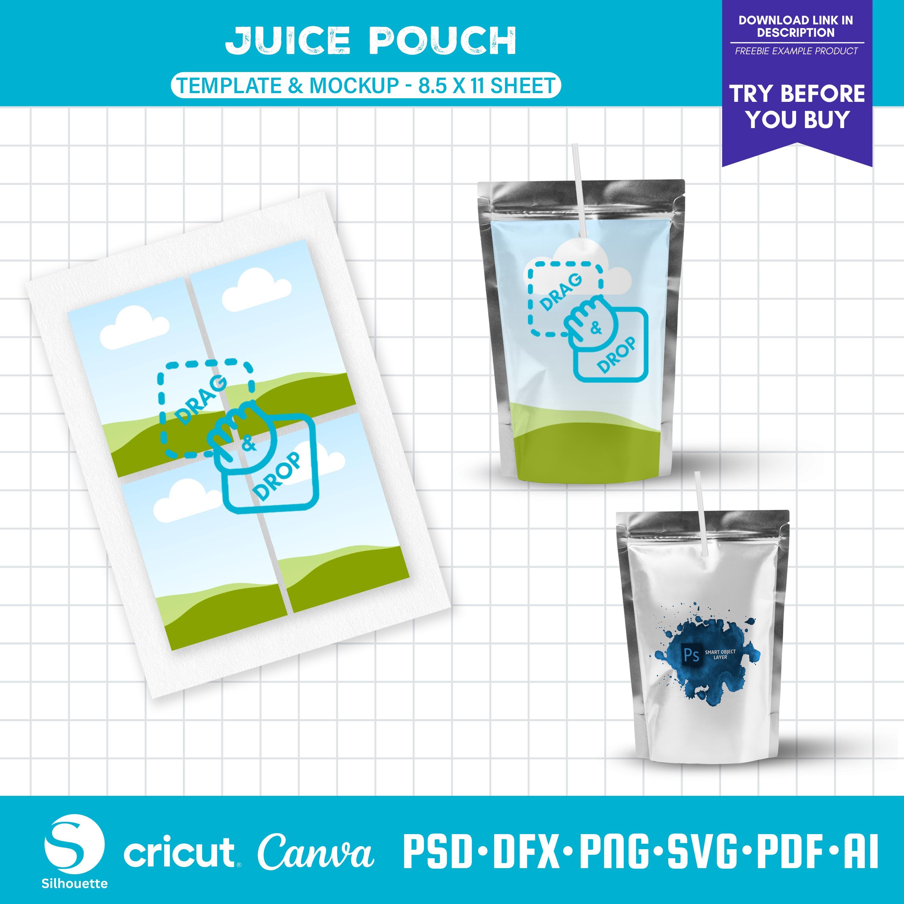 Capri Sun Template and Mockup, Juice Pouch Label, Custom Capri Label ...