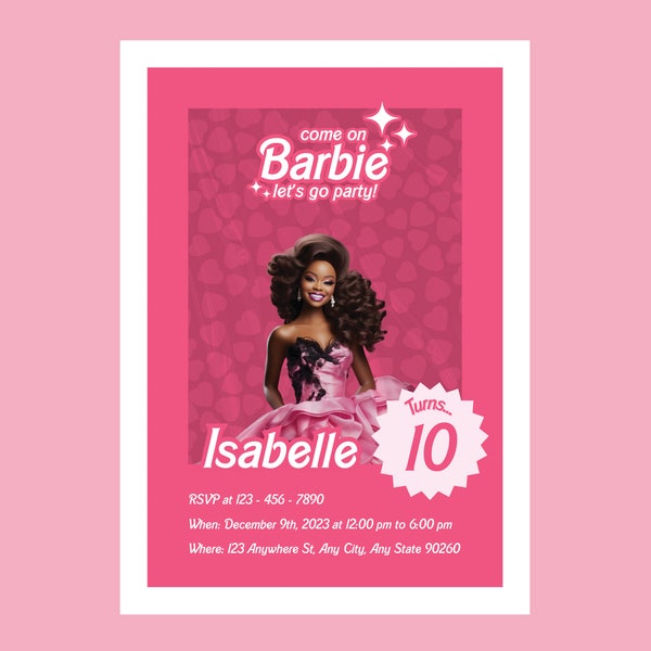 Black Barbie Invitation - Etsy