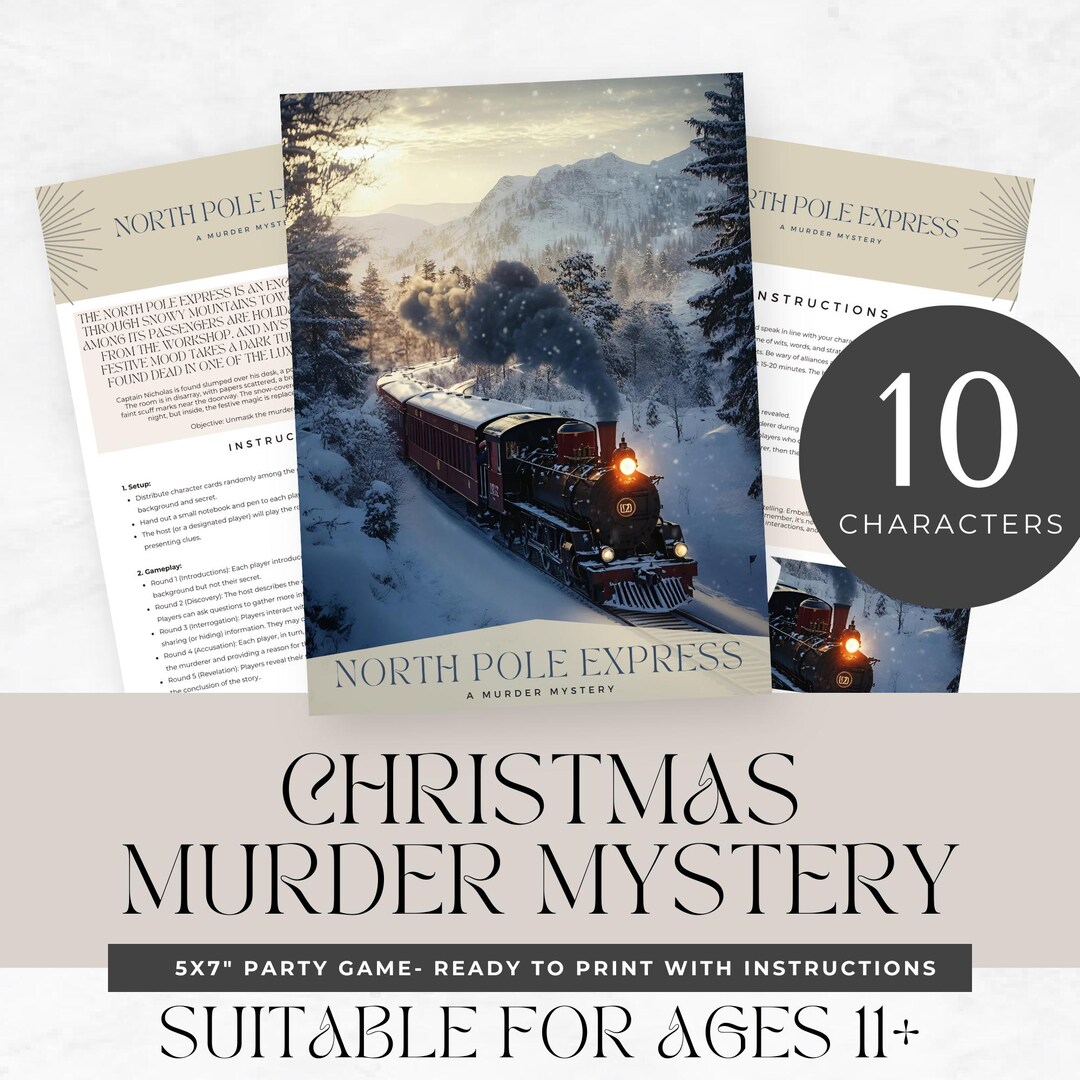 Murder Mystery Party for Teens, Christmas, Printable Games, Family Game ...