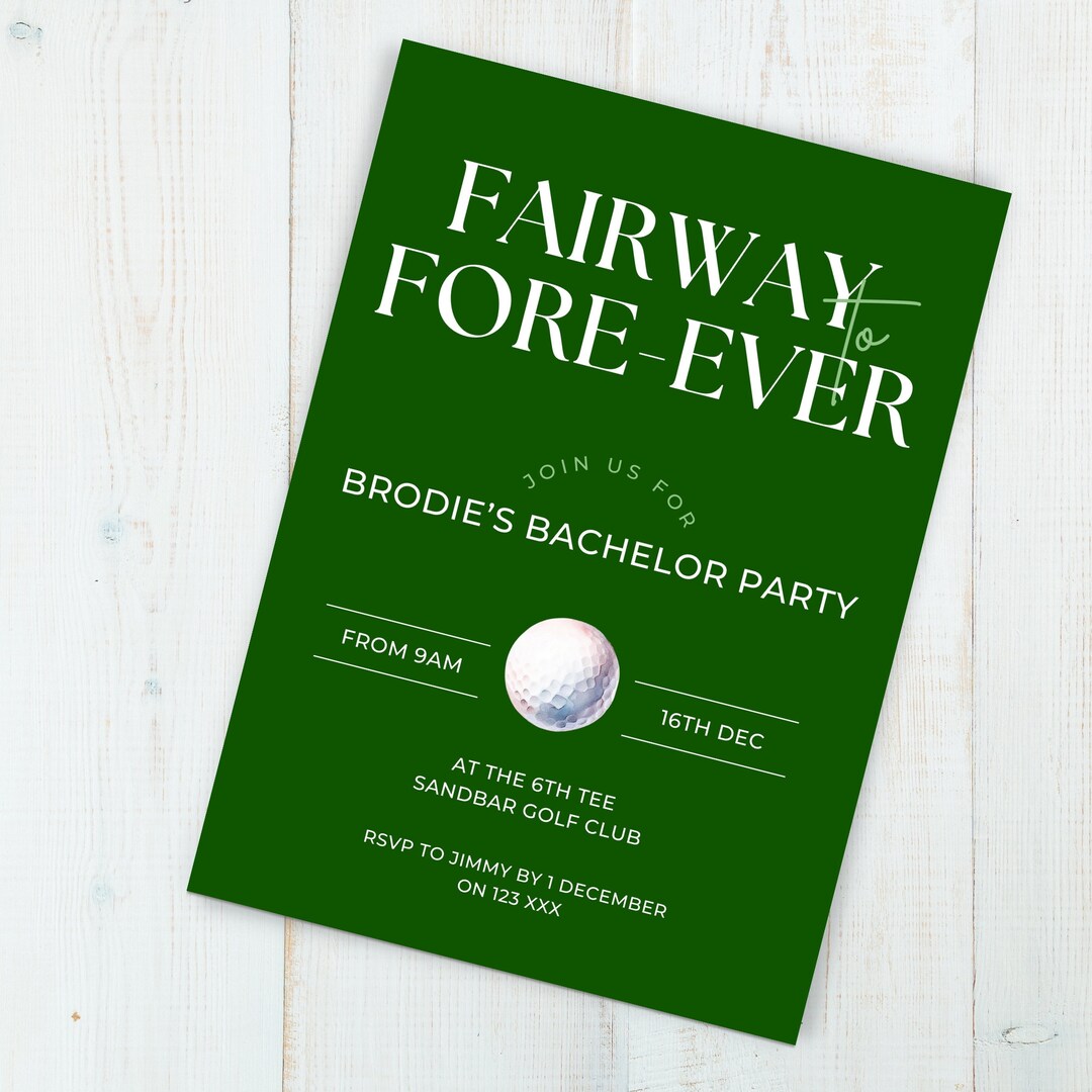 Golf Bachelor Party Invite, Bucks, Par Tee, Dad Birthday Invitation ...