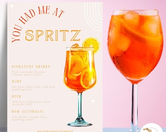 Love at First Spritz Bar Menu [digital Download] - Etsy