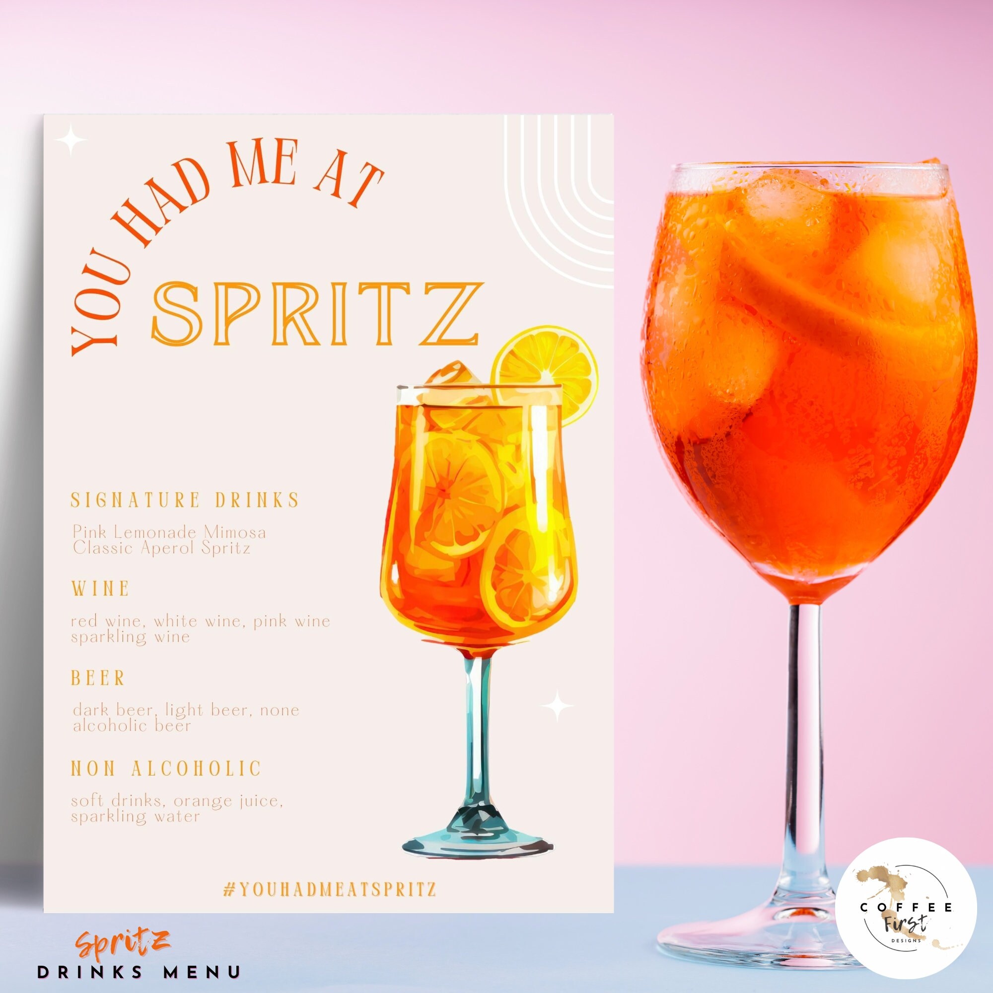 Aperol Spritz Recipe, Shower Favors, Aperol Spritz Bar Sign, Nerola ...