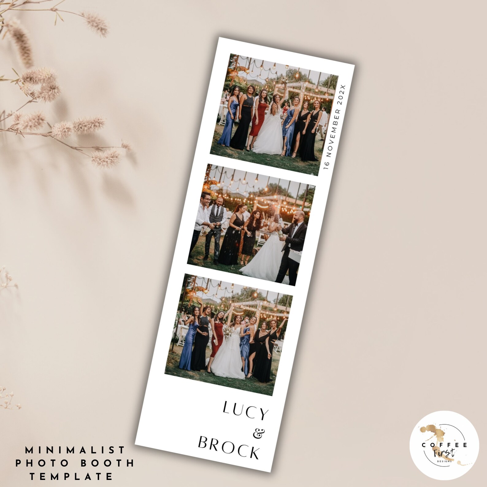 Minimalist Photo Booth Template, Wedding Photo Booth Template, 2X6 ...