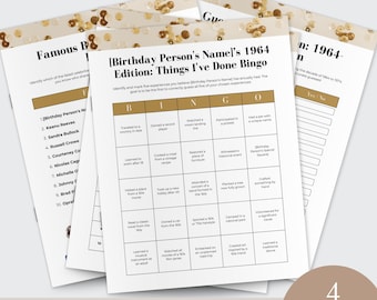 60th Birthday Party Games Bundle Born in 1964 Games 60th Birthday Games Fun Printable Games ...