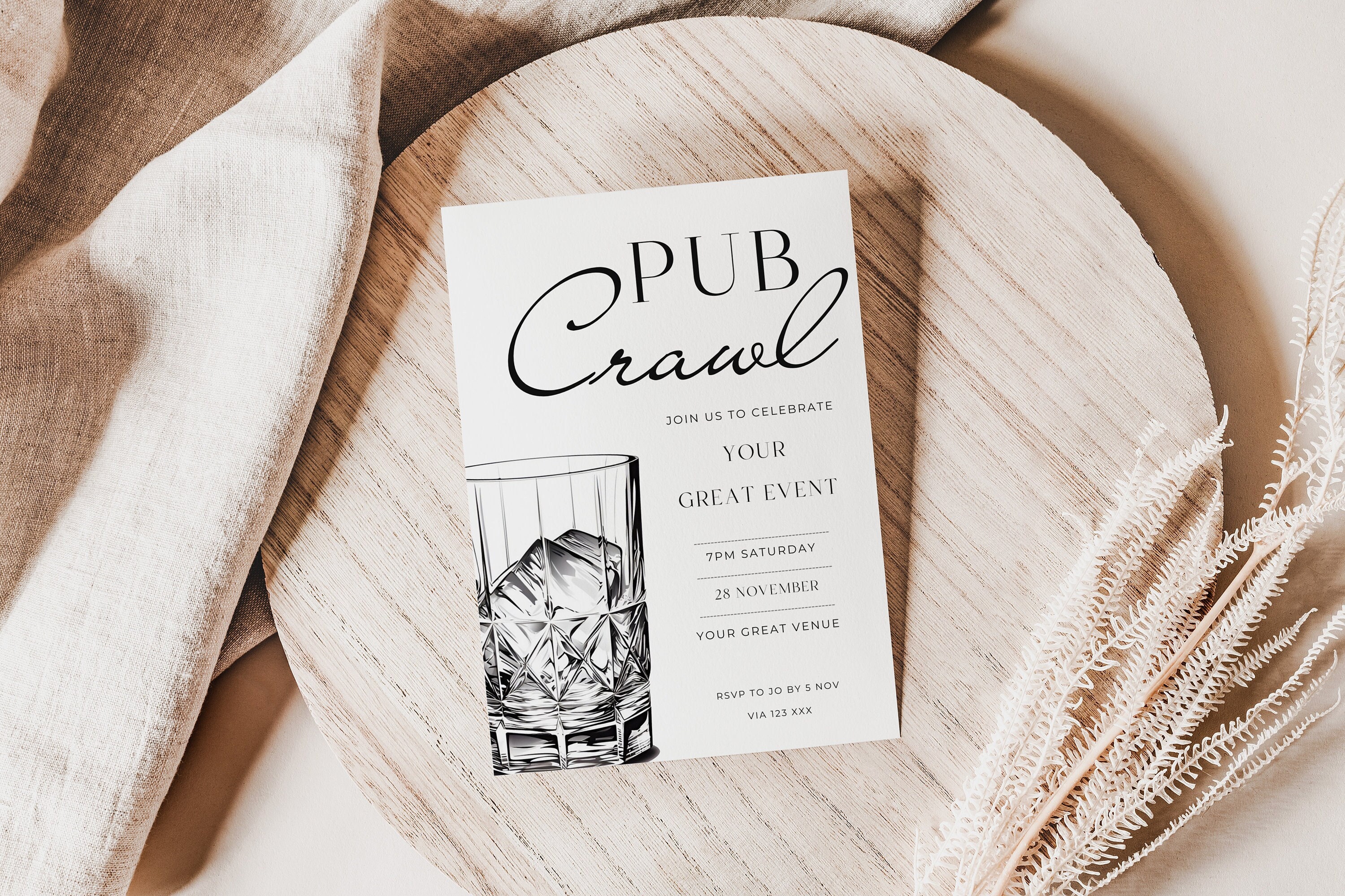 Pub Crawl Invitation, Invite, Birthday, Bachelor, Party, Drinking Games ...