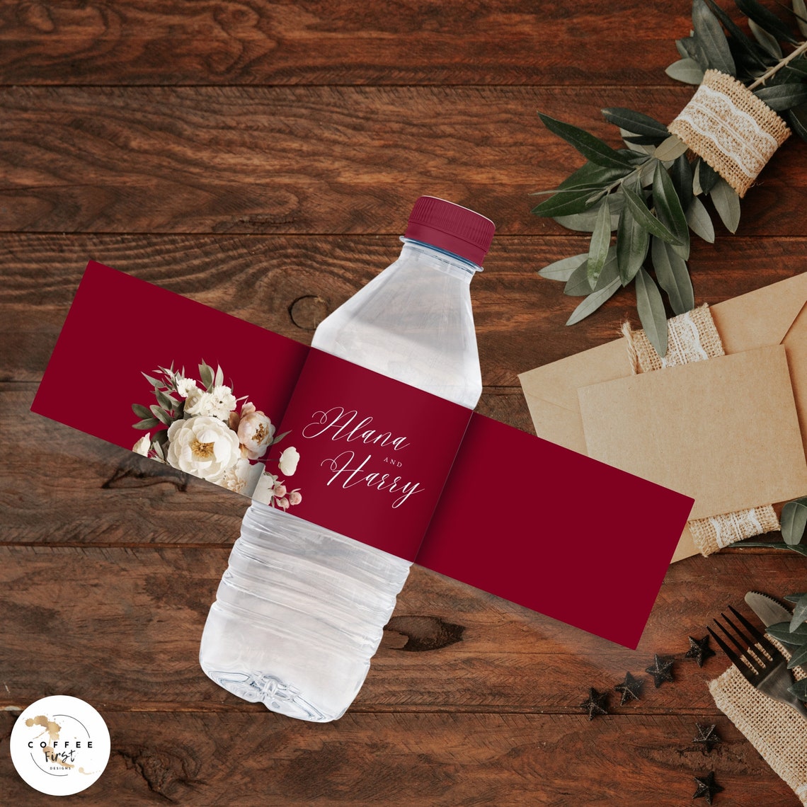 Instant Download | Water Bottle Labels Template | 100% Editable | Water ...