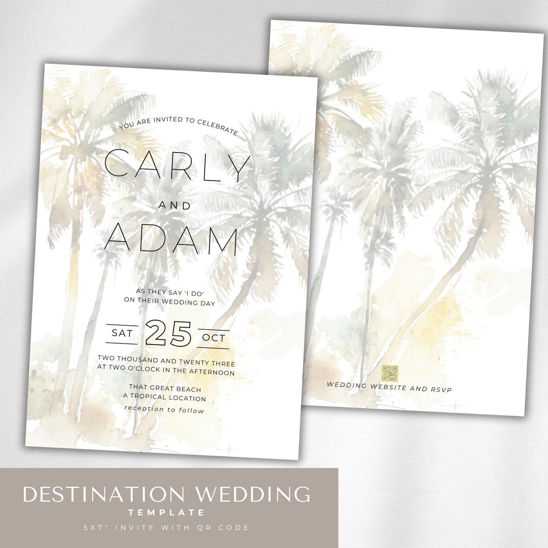 Destination Wedding Invitation Qr Code, Travel Theme Wedding, Unique ...