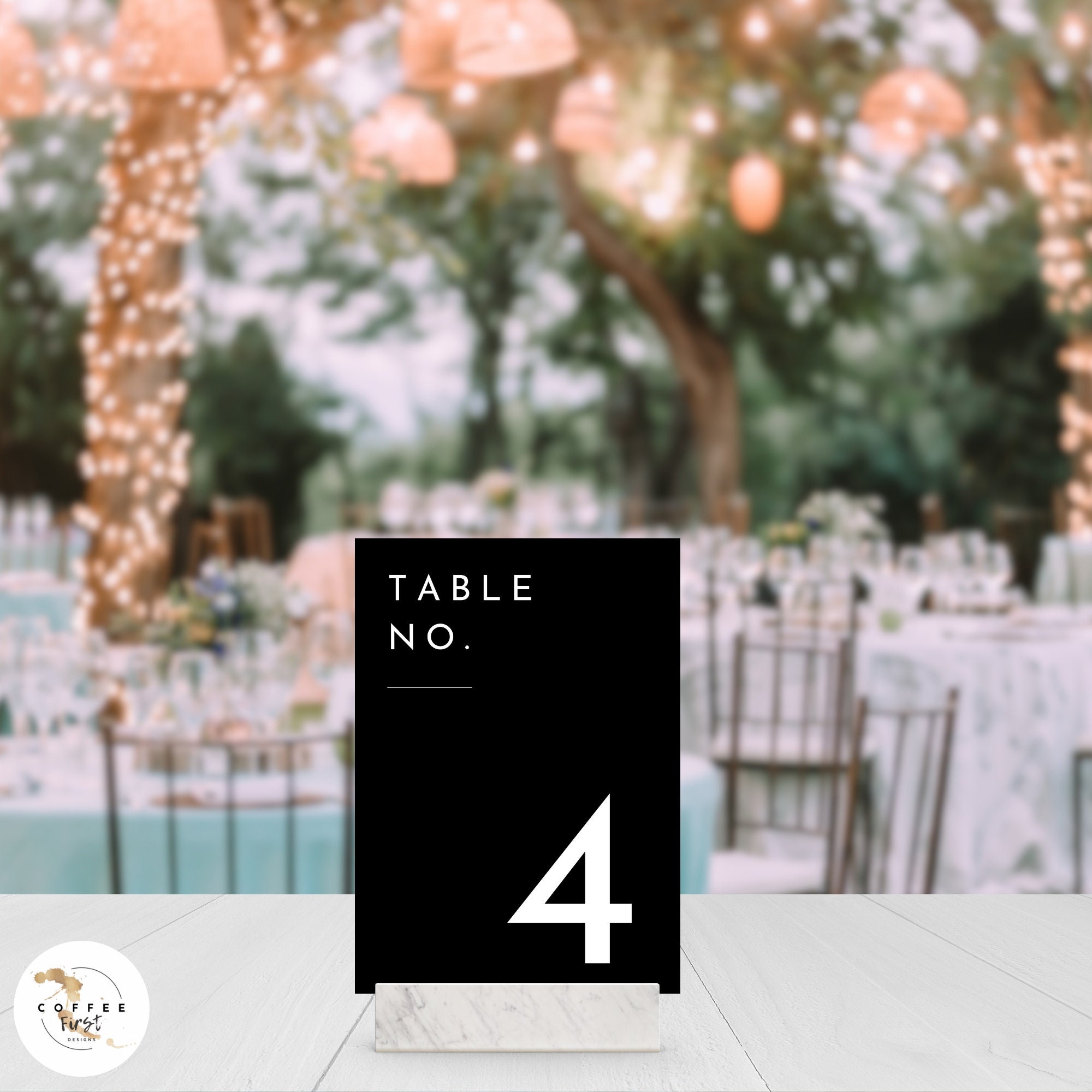 Table Numbers Template CANVA Photo Table Number Calligraphy Table ...
